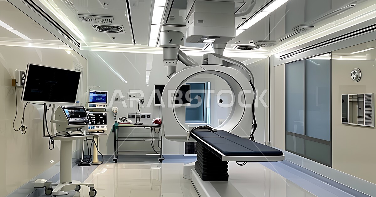 A room equipped with advanced tools and devices, the use of technology ...