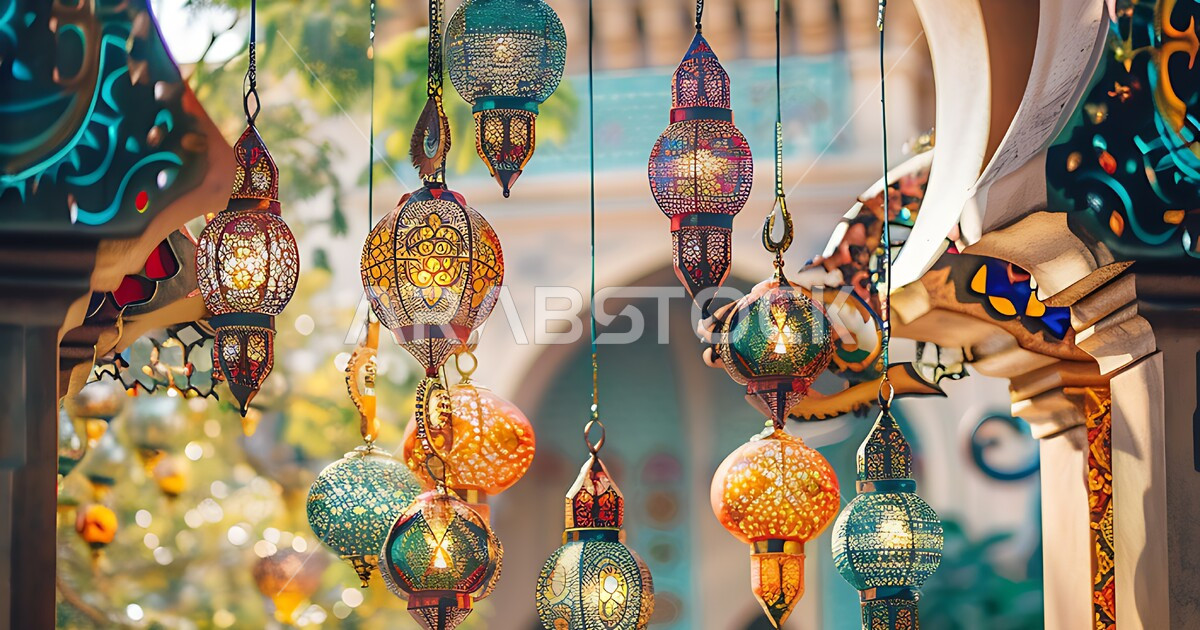 Traditional Arabic Metal Lanterns Decorated, Traditional Islamic Lights ...
