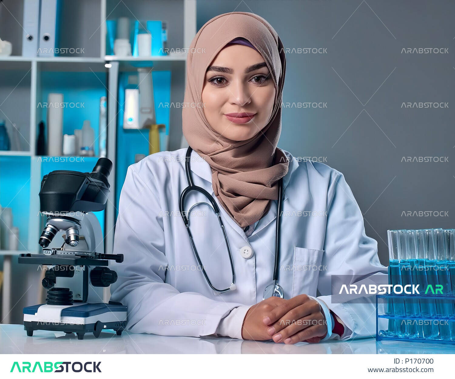 The concept of femininity and softness, a close-up of a smiling veiled ...