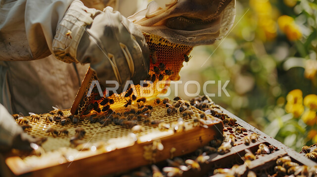 Beekeeping farms in Saudi Arabia, extracting natural honey from hives ...