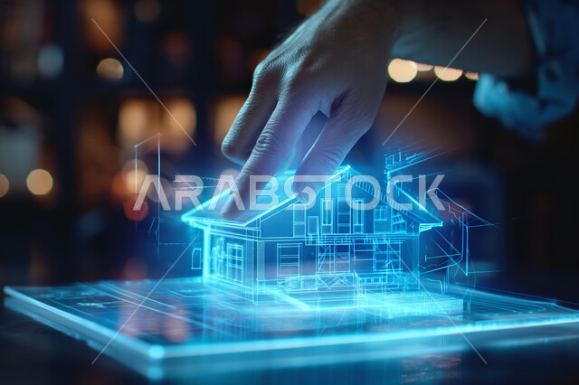 Saudi future vision 2030, 3D holographic background for homes and ...