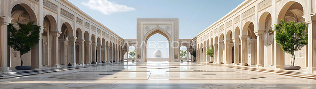Sacred Islamic places and landmarks, minarets and domes in the modern ...