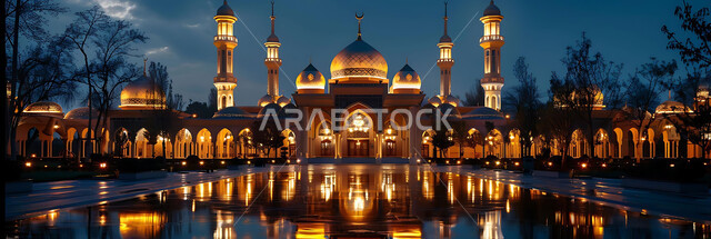 Islamic landmarks and holy places, minarets and domes in the modern ...