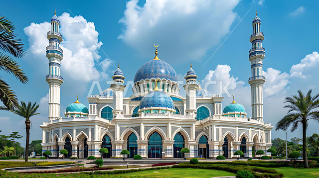 Islamic landmarks and holy places, minarets and domes in the modern ...