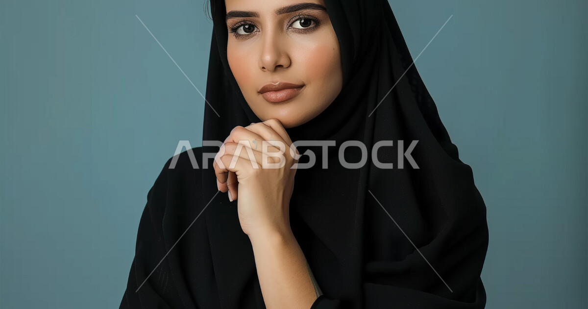 Strong Arabic features, looking at the camera with expressions of ...