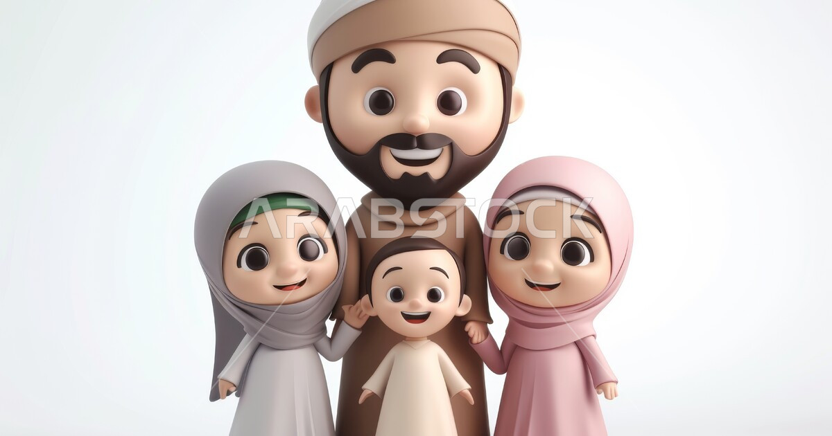 Looking at the camera with expressions of pleasure, 3D cartoon drawings ...