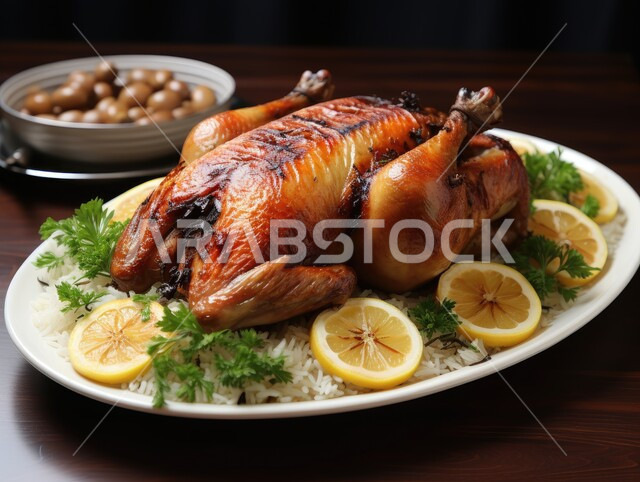 Traditional Arabic food, delicious food dishes, a close-up photo of a ...