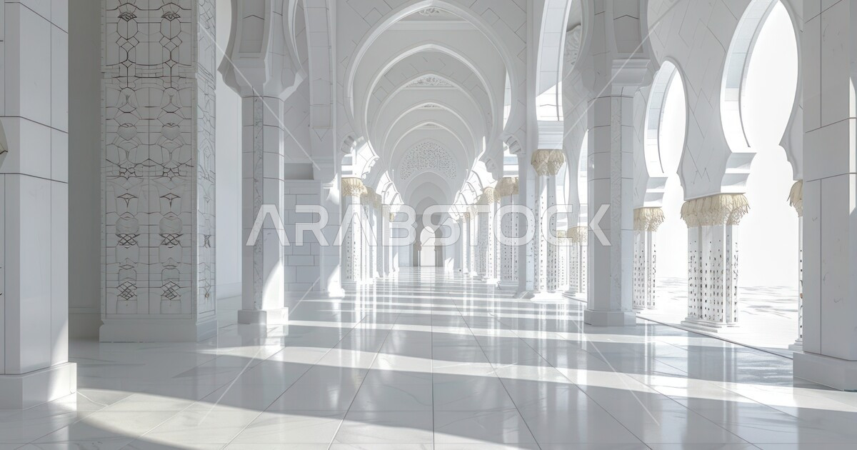 Architectural engineering art and interior design of columns in mosques ...