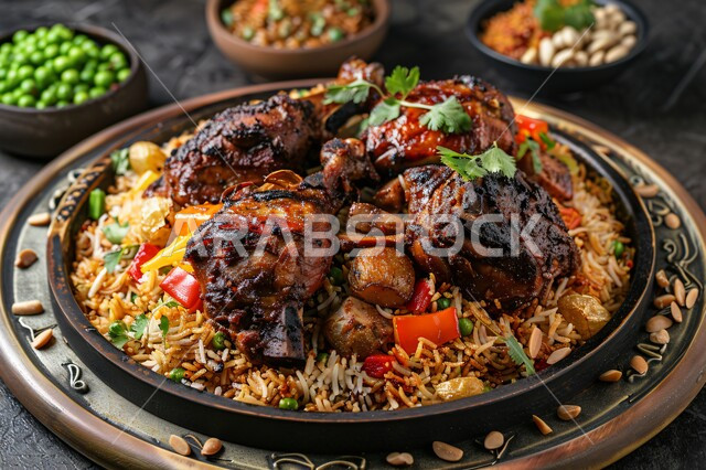 Delicious healthy food recipes, a plate of biryani rice cooked on the ...