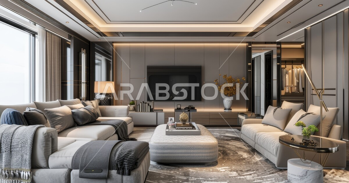 Sitting rooms with distinctive interior decor, living room with modern ...