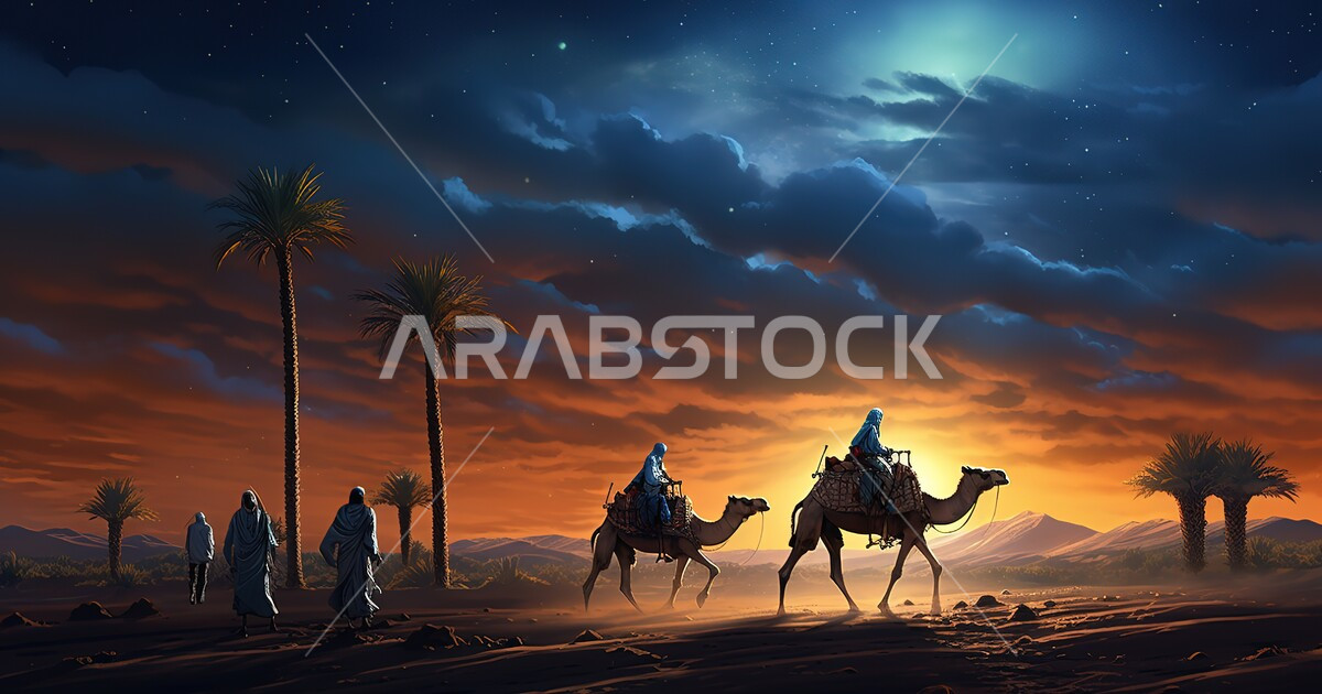 Using camels to move around in the deserts of the Kingdom of Saudi ...