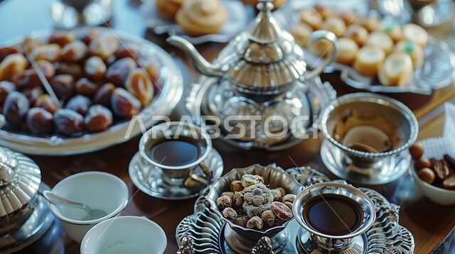 Local and national products and crops, Arabic coffee with fresh dates ...