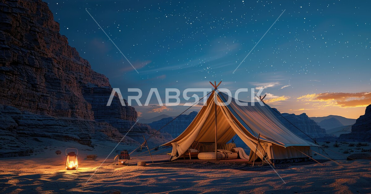 Camping in the deserts of Saudi Arabia, tourist camps in the wilderness ...