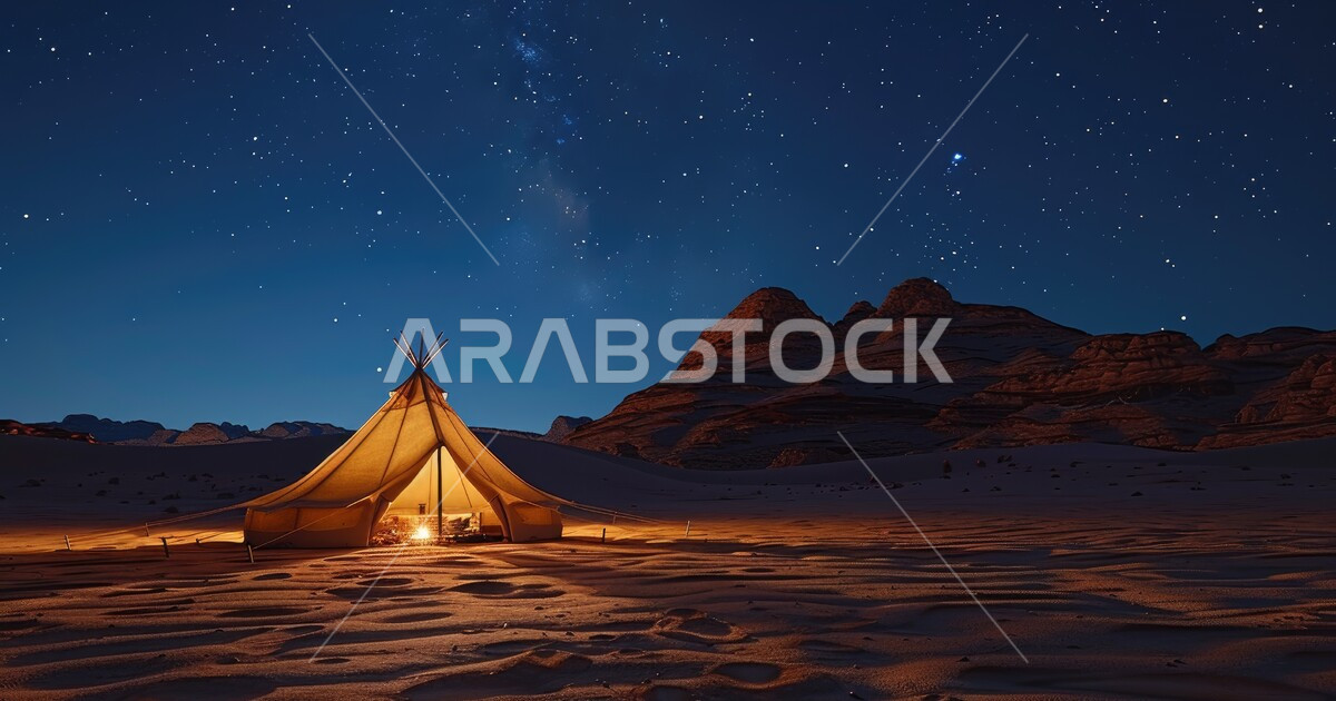 Camping in the deserts of Saudi Arabia, tourist camps in the wilderness ...