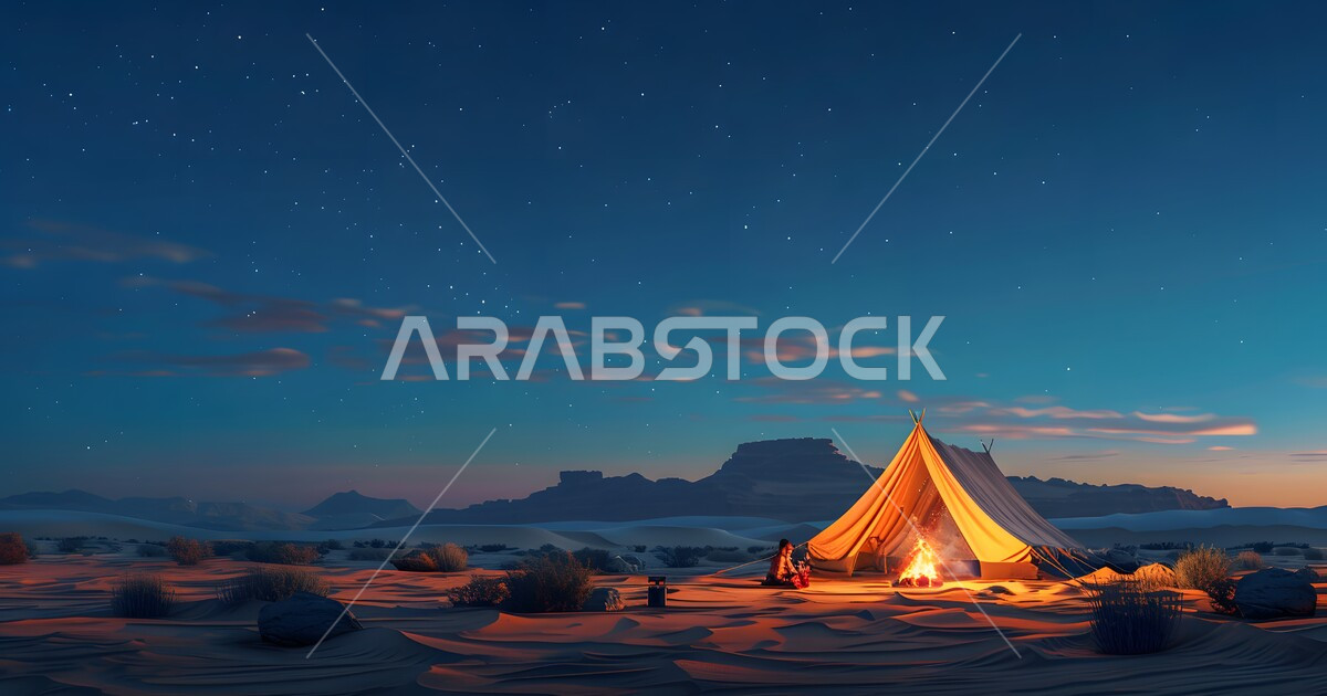 Tourist camps in the deserts of the Kingdom of Saudi Arabia, places of ...
