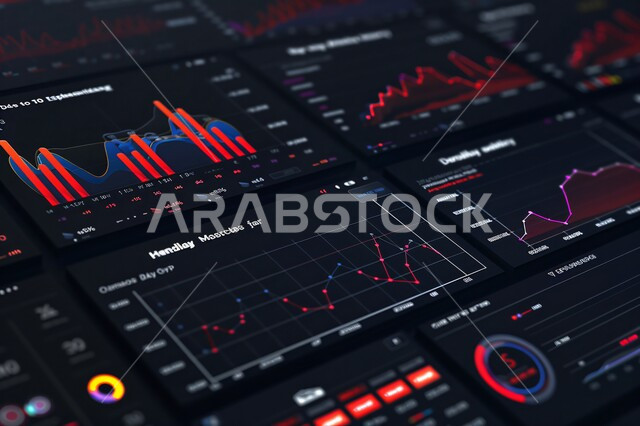 Charts of the rise and fall of the global stock market, monitoring the ...