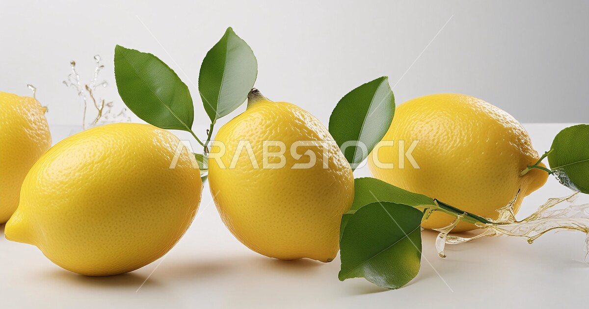 Citrus with fresh green leaves, fruit rich in vitamins, delicious ...