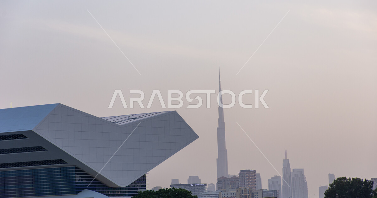 The unique design of the library in the form of an open book, a famous ...