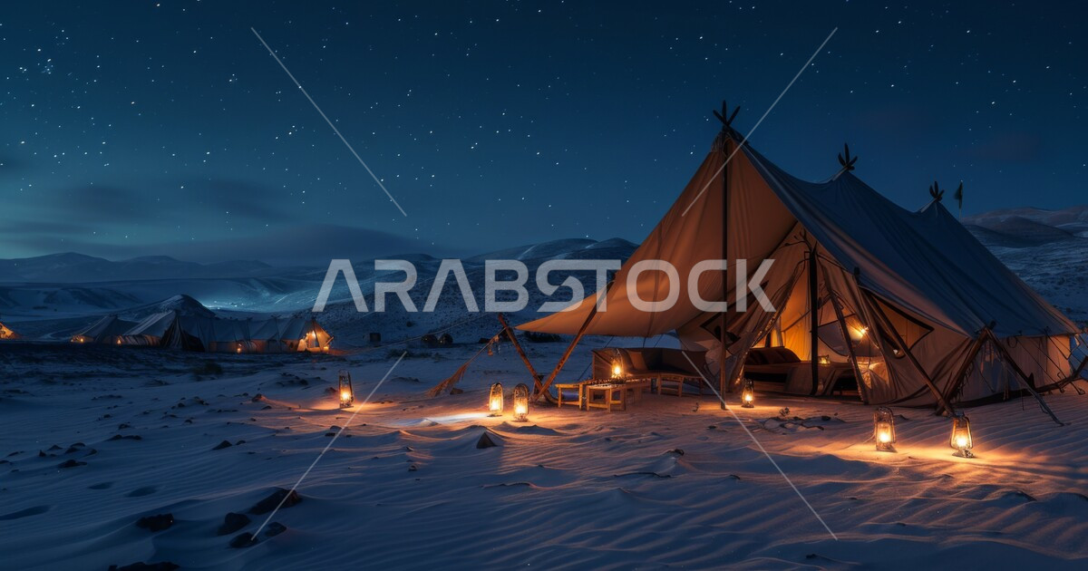 Tourist camps in the wilderness areas, camping in the deserts of Saudi ...