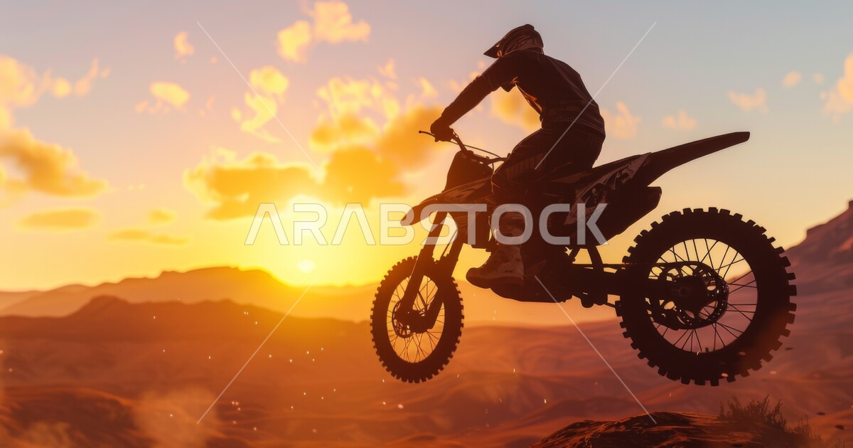 Practicing the sport of dune bashing in the desert of the Kingdom of ...