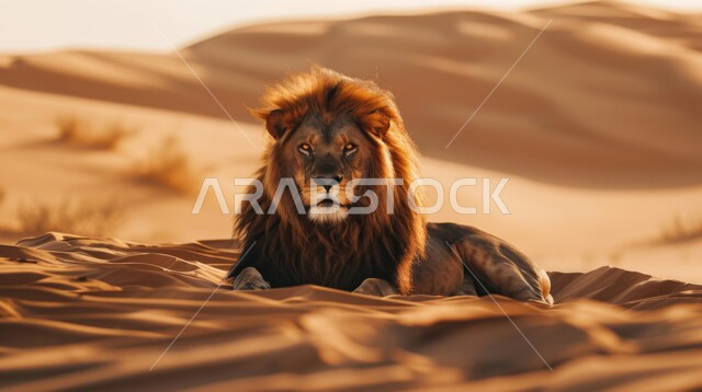 Sand dunes and soft golden sand, the concept of wildlife in desert ...