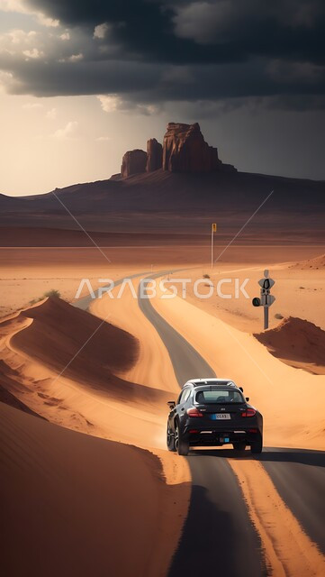 Safari adventures on sand dunes, soft golden sand in the deserts of the ...