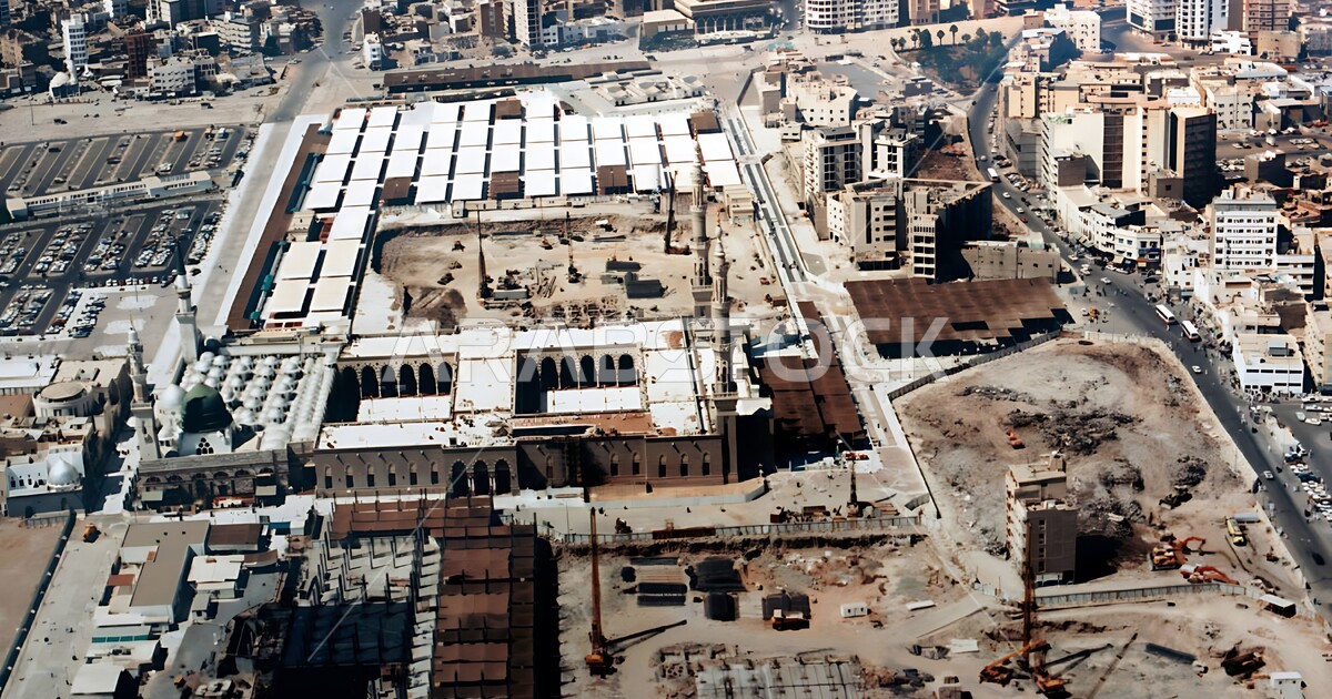 الفن الهندسي المعماري لبناء المباني على الطراز القديم، صورة من الاعلى ...