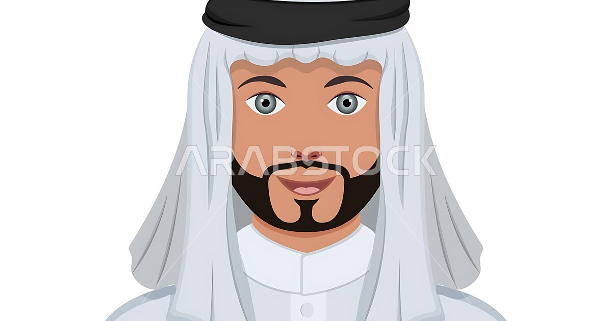 Muslim male character vector illustration isolated on white background ...