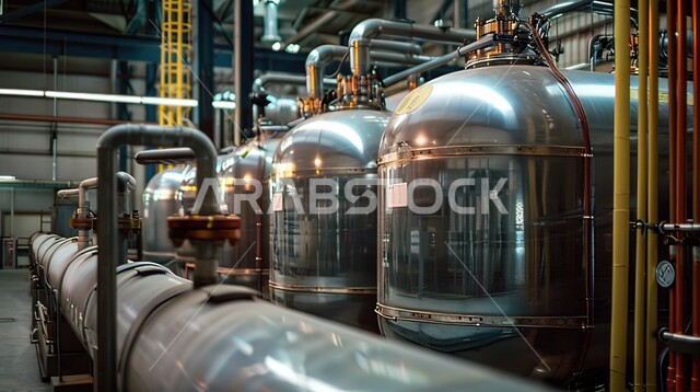 Huge and large warehouses, industrial engineering and equipment ...