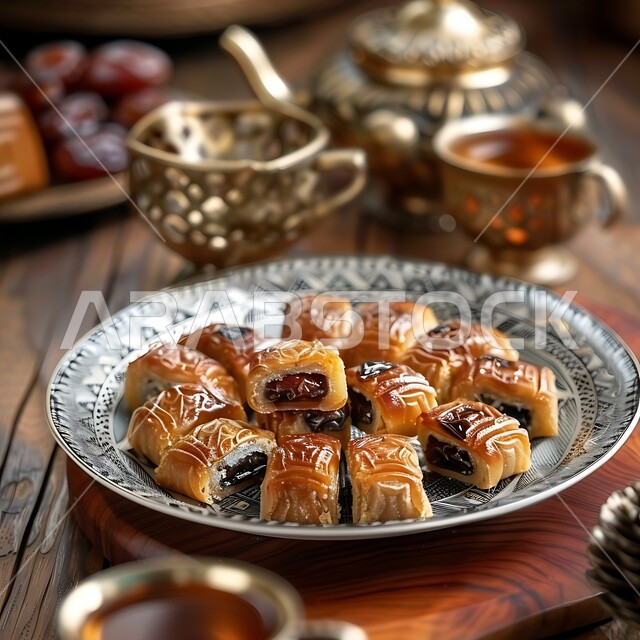 Fragile popular sweets, fresh popular sweets, a maamoul dish stuffed ...