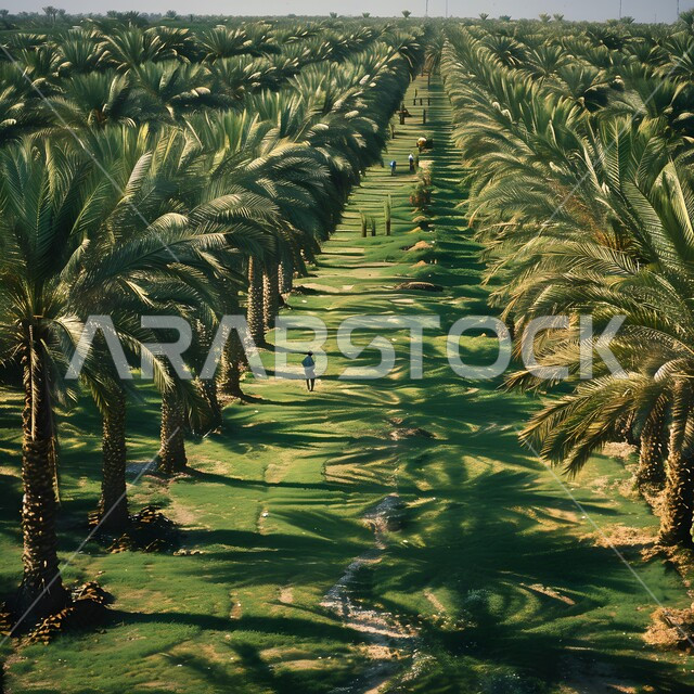 Date production farms, local national crops and products, fields of ...