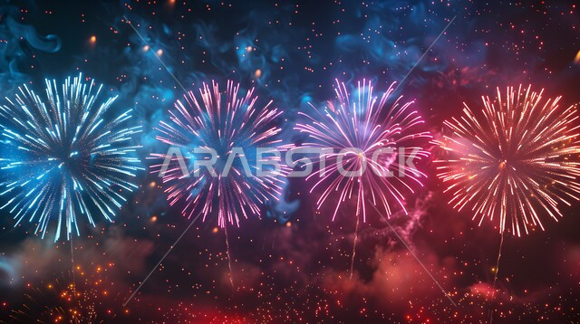 Festivals and celebrations in Saudi Arabia, colorful fireworks and ...