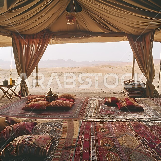 Tourist camps in the wilderness, traditional Arab councils, a Kashta ...
