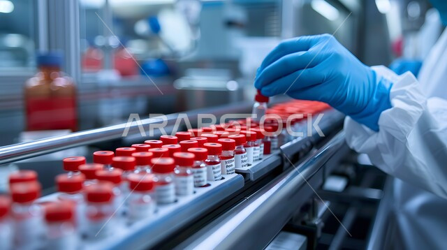 Medical examination and chemical analysis laboratories, a close-up of a ...
