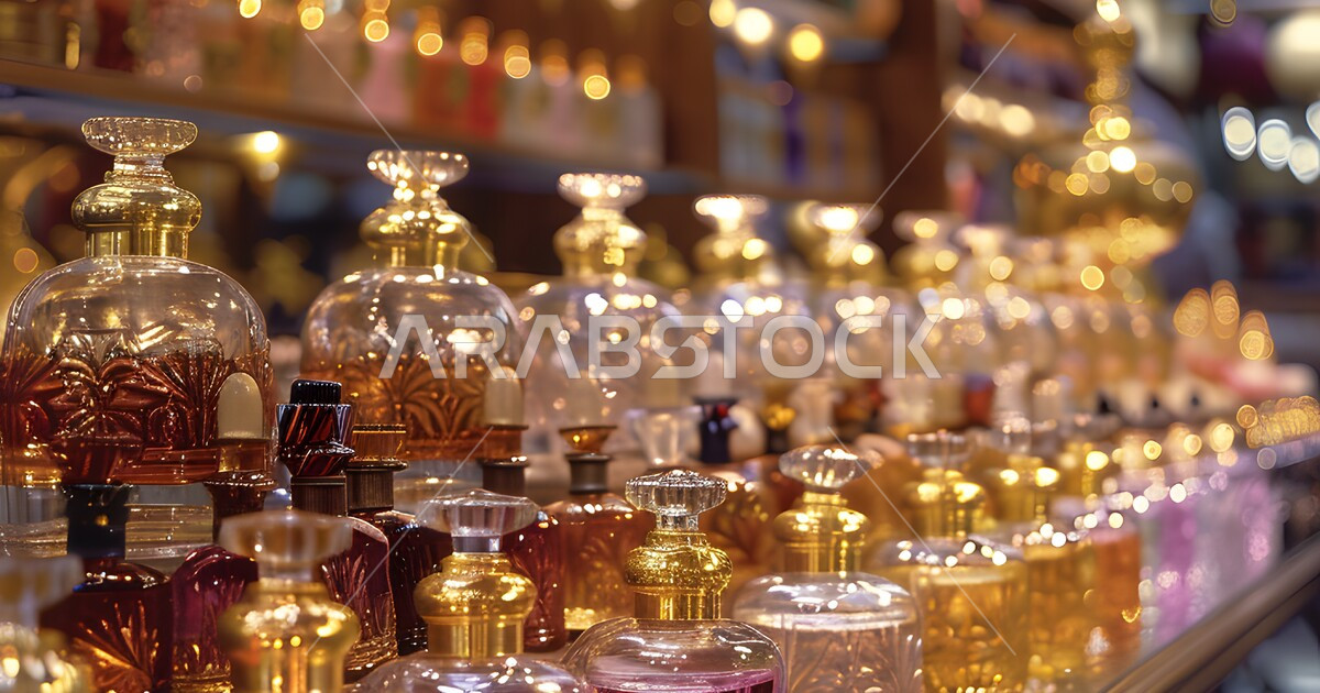 Shops selling Arabic perfume and incense, shopping in the popular ...