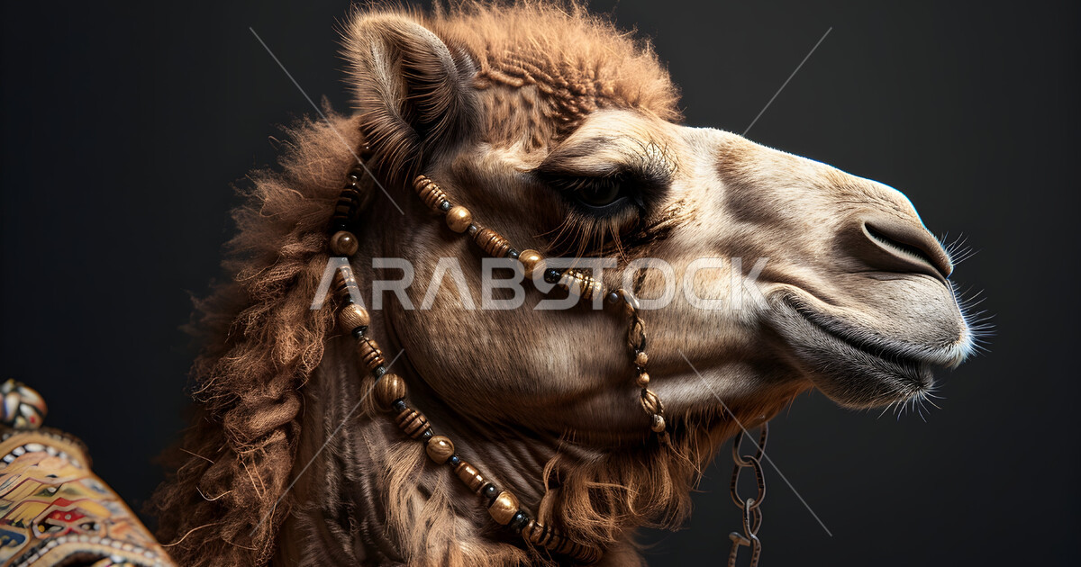 Interest in raising camels in the Kingdom of Saudi Arabia, a close-up ...