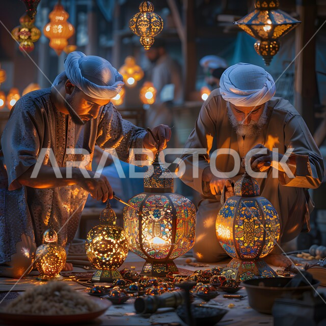 Lighting and decorations for the holy month of Ramadan, lanterns and ...