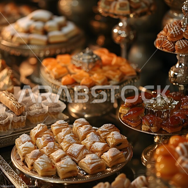 A table full of delicious desserts with pistachios and nuts ...
