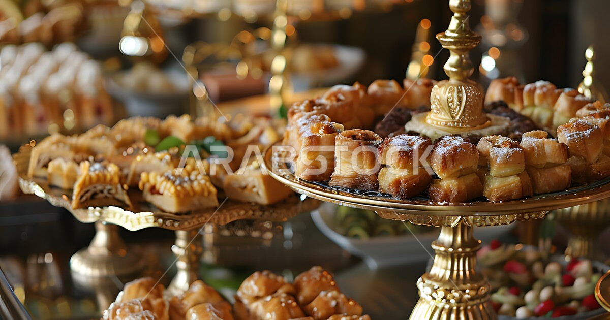 A table full of delicious desserts with pistachios and nuts ...