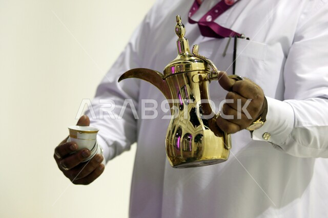 Following the authentic Saudi customs and traditions in good reception ...