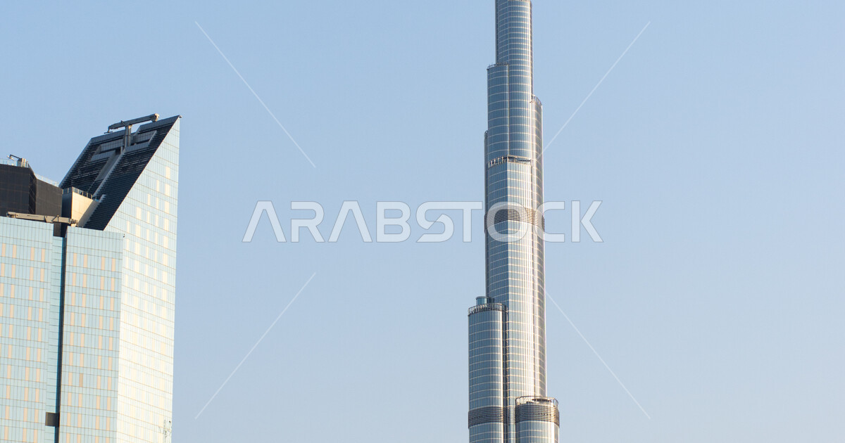 Burj Khalifa building in Dubai, arts and architectural designs of ...
