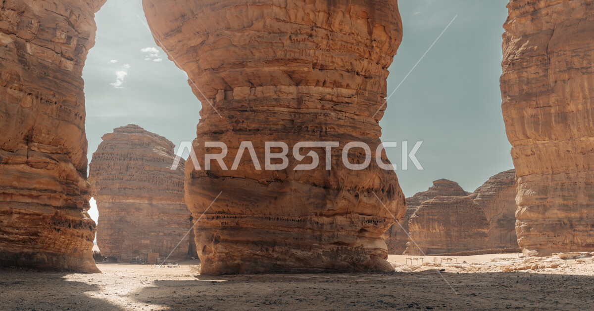 Natural rock formations in the city of AlUla, ancient archaeological ...