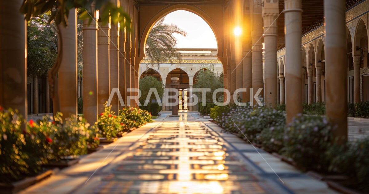 The architectural engineering art of an ancient Arab mosque, the ...
