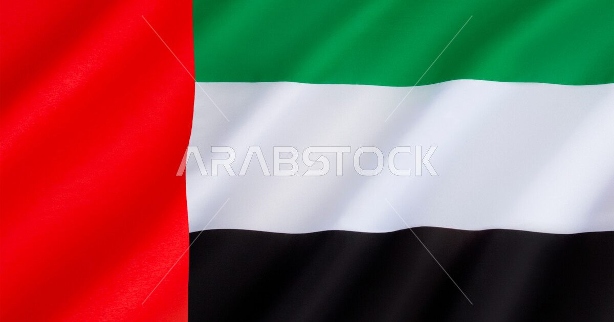 National emblem and symbol, UAE Independence Day, Close-up of UAE flag ...