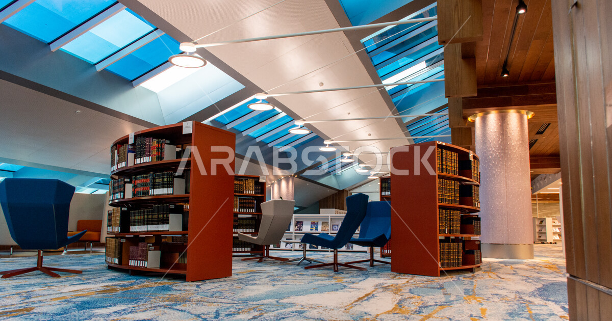 Interior design of Mohammed bin Rashid Library, rich in magazines and ...