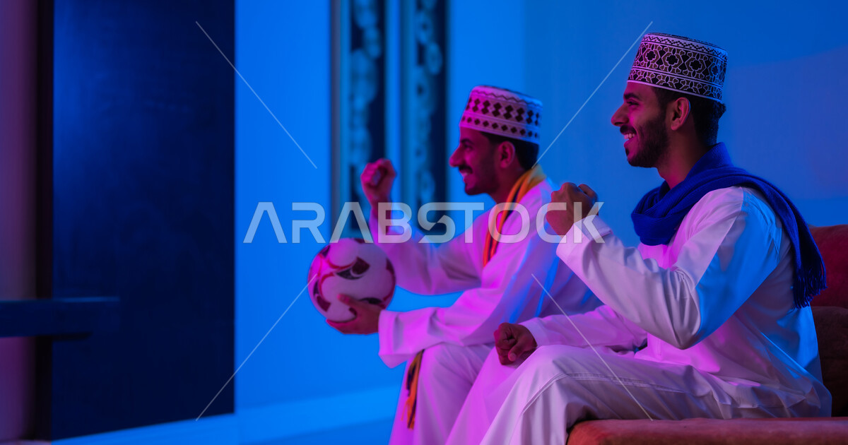 Spending enjoyable times watching football matches, a portrait of two ...