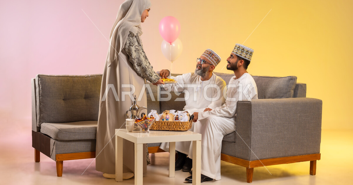 Providing Arab hospitality and popular sweets, family visits and ...