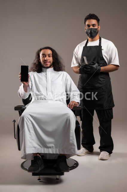 Using modern technical devices in daily life, practicing barbering ...