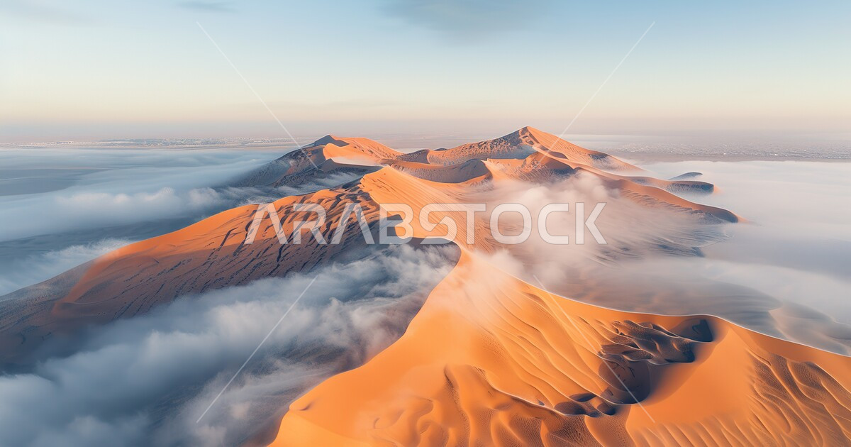 Sand formations and formations in the desert of Saudi Arabia, plateaus ...