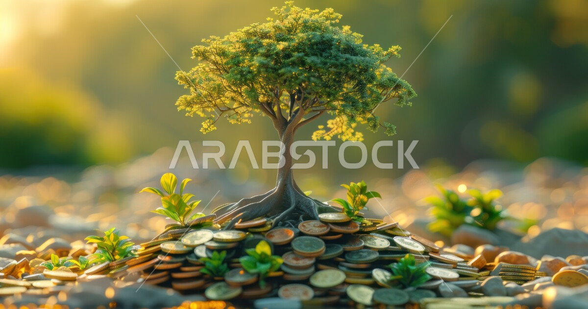 Investment concept for future projects in Saudi Arabia, saving and ...